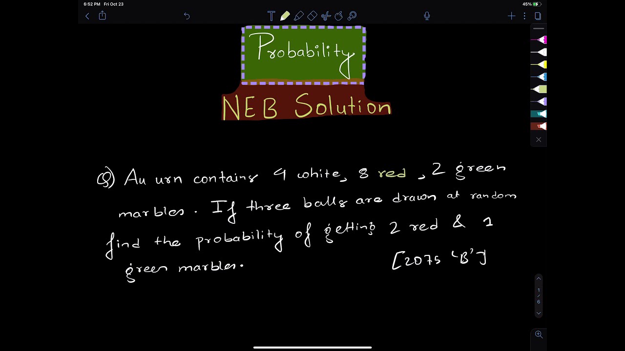 Probability-Past Question | NEB Solution - Class 12 | Basic Mathematics ...