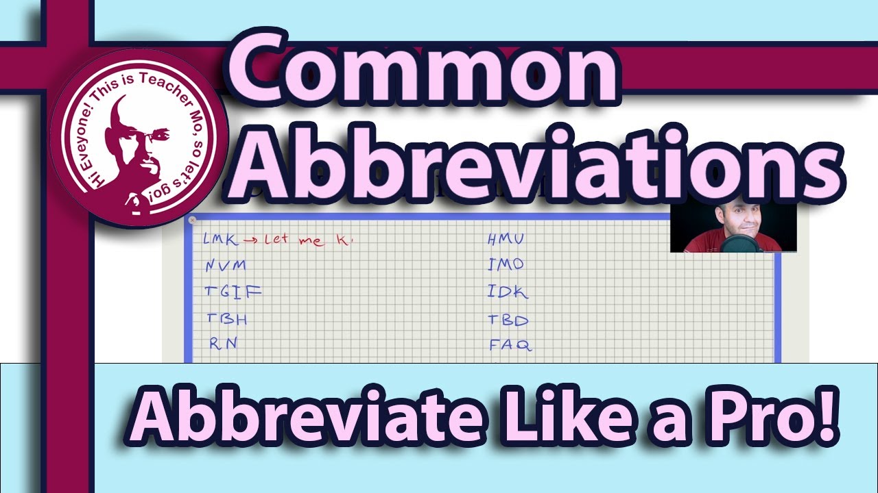 Common Abbreviations in English Chat! Abbreviate like a pro! - YouTube