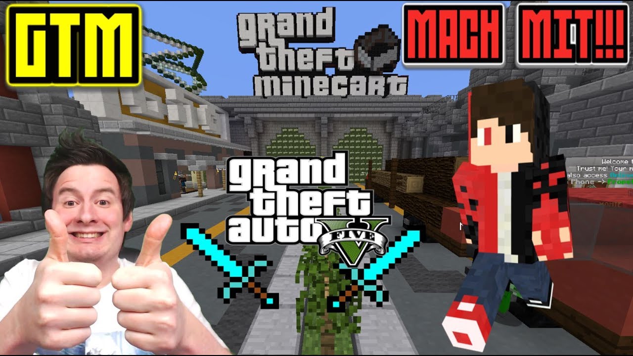 GTA in Minecraft Server IP: mc-gtm.net wir sind in GTM-4 - YouTube