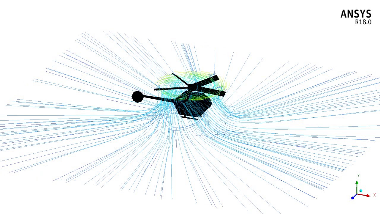 helokopter blades movement simulation, CFD, ANSYS FLUENT - YouTube