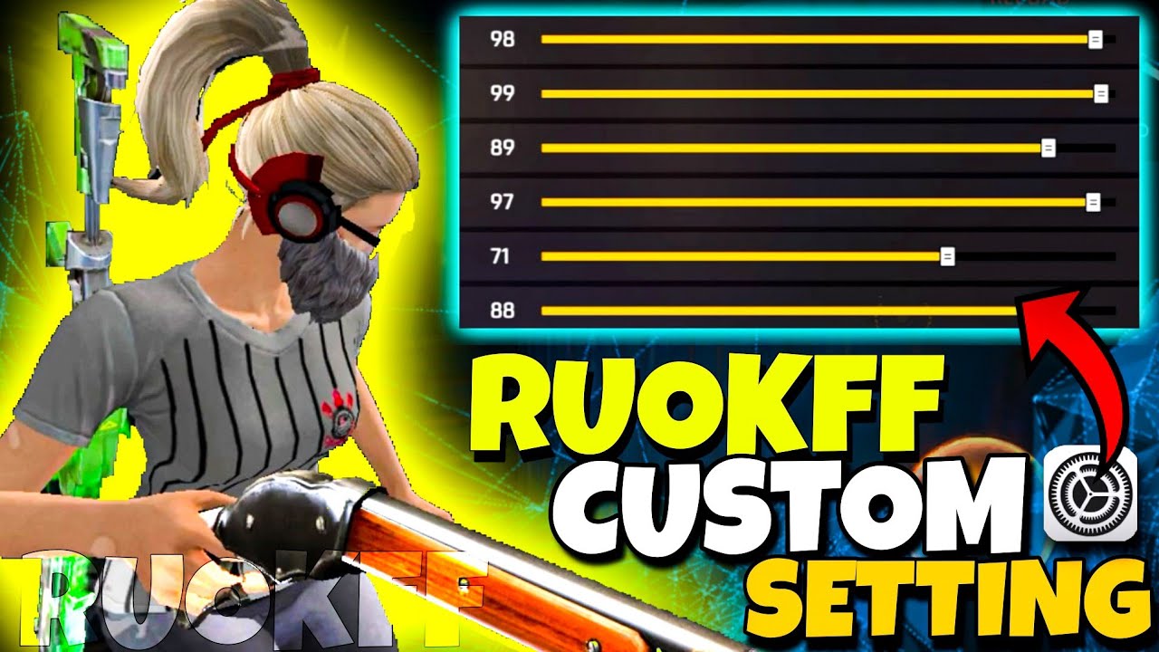 RUOK FF FULL CUSTOM HUD ⚙️ | AIMBOT 🎯 FREE FIRE CONTROL SETTING ...