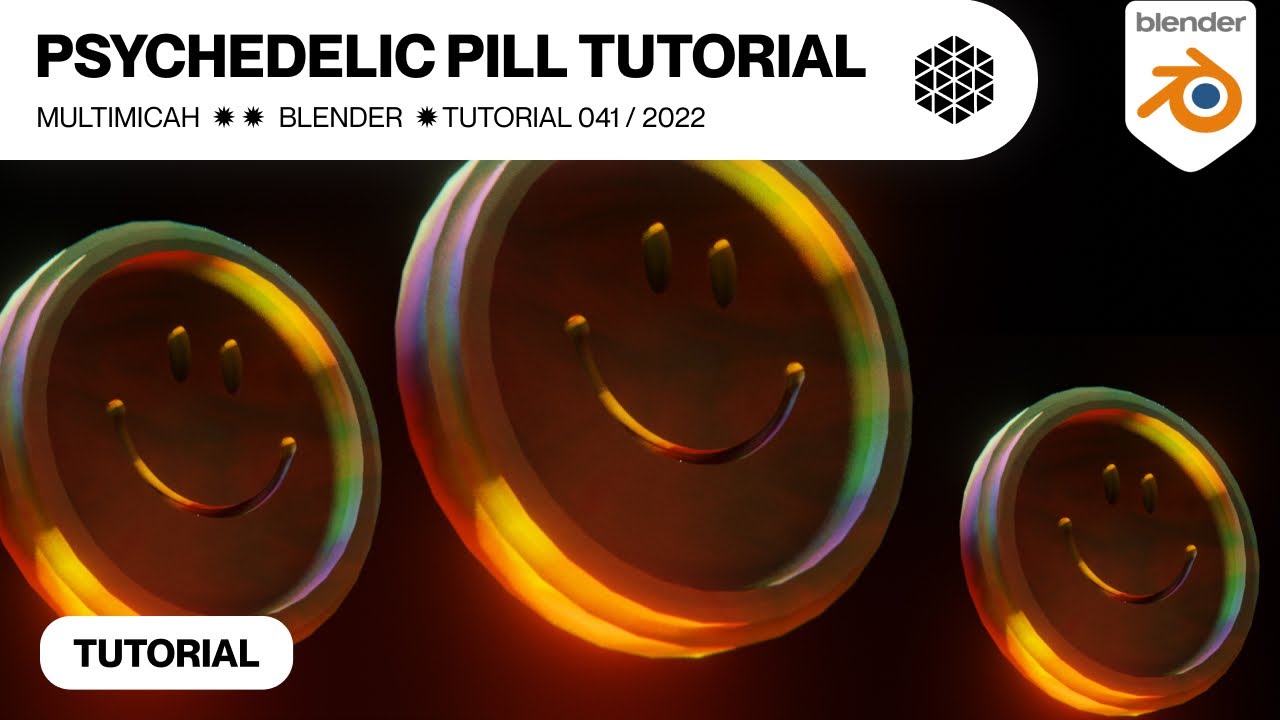psychedelic smiley face pill - blender tutorial (3.2) - YouTube