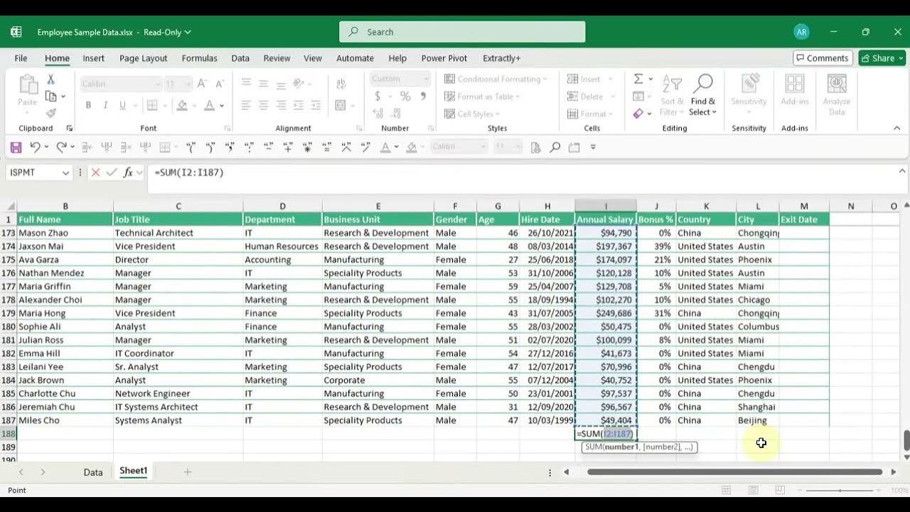 Basic Excel Course: Part 4 Basic Excel Functions - YouTube
