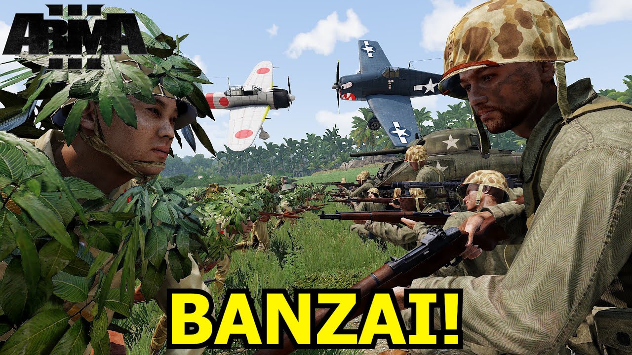 NIGHT BANZAI CHARGES! - 1st MEU Arma 3 WW2 - YouTube