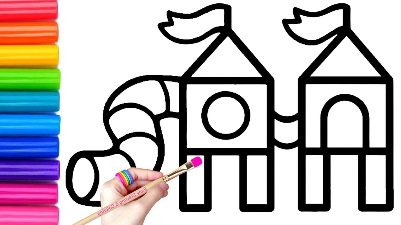 How to draw cute and easy Children's Slide | Easy Drawing, Painting and ...