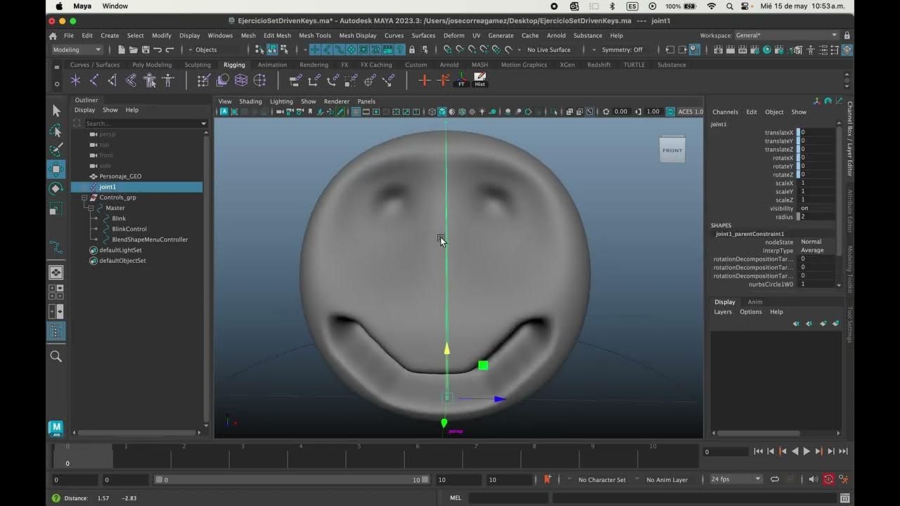 37 Set Driven Keys y controles para blend shapes - YouTube