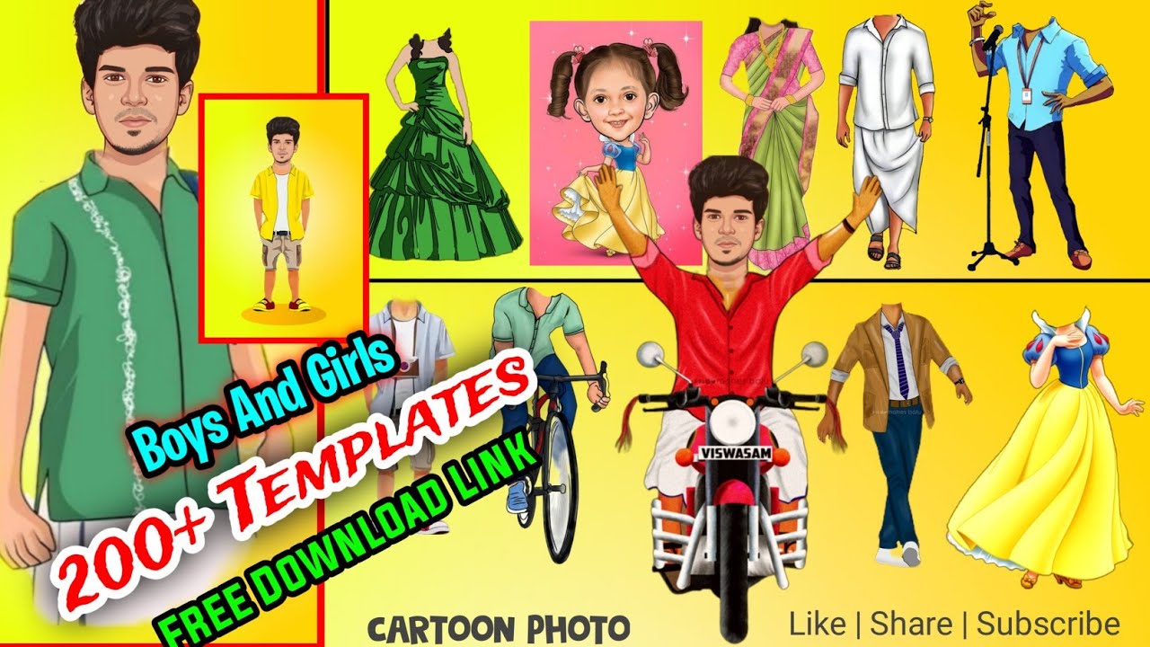New 200+ 😍Cartoon photo editing png Templates Download Link |Cartoon ...