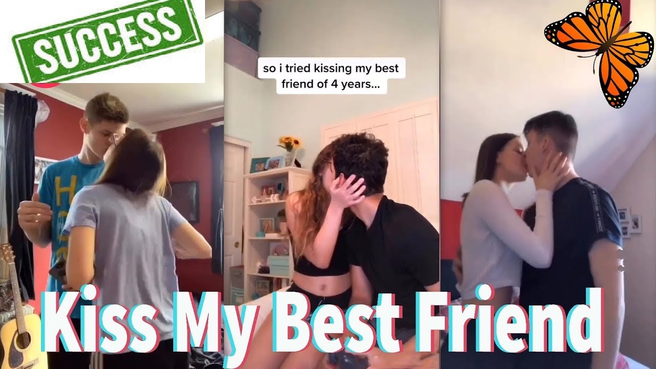 My Best Friend's Reactions to My Kissing Challenge - YouTube