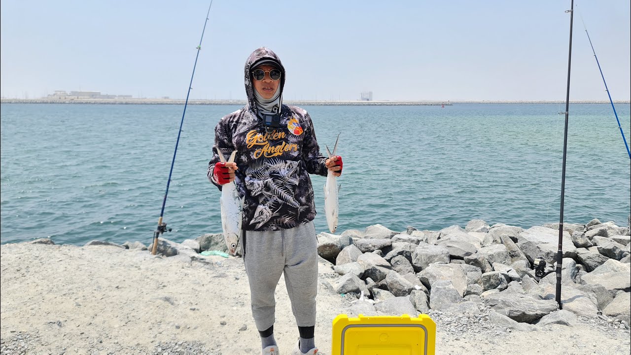 How to catch Small Size MilkFish - Fishing in UAE., 2 strikes 2 landed ...