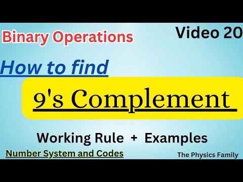 How to find 9's complement of a given decimal number??//Number System ...