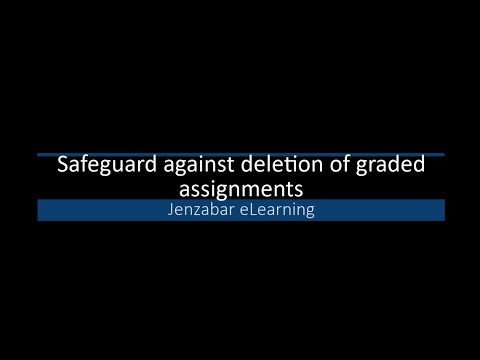 eLearning - Faculty: Safeguard Against Deletion of Graded Assignments ...