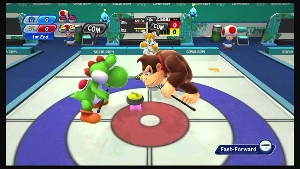 Let's Play Wii U: Mario and Sonic at the Winter Games Curling - YouTube