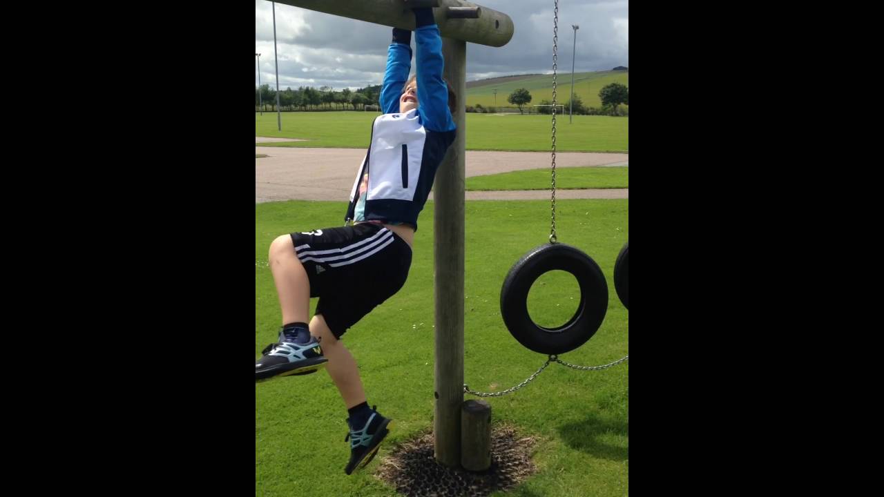 Doing monkey bars - YouTube