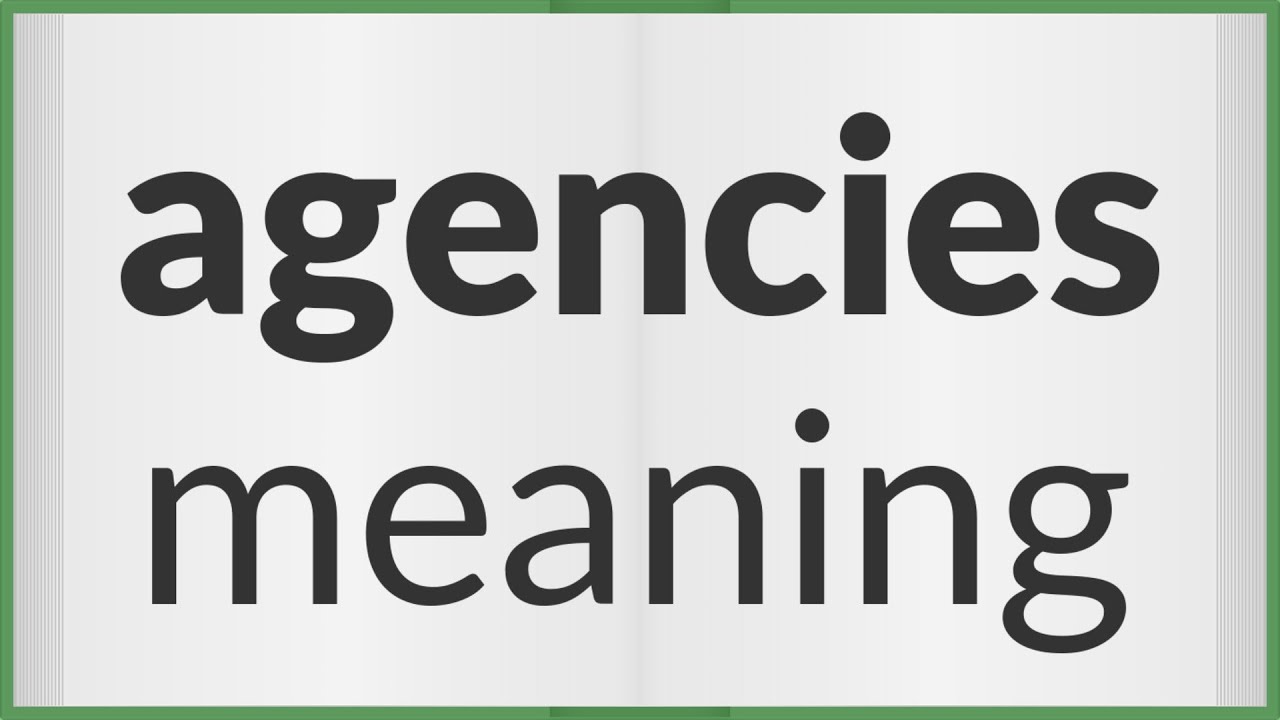 Agencies | meaning of Agencies - YouTube