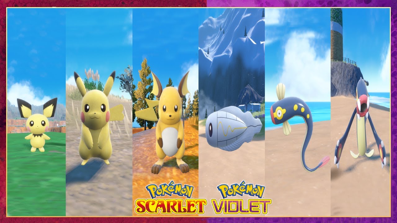 Pokemon Scarlet & Violet Pichu,Pikachu,Raichu,Tynamo,Eelektrik ...