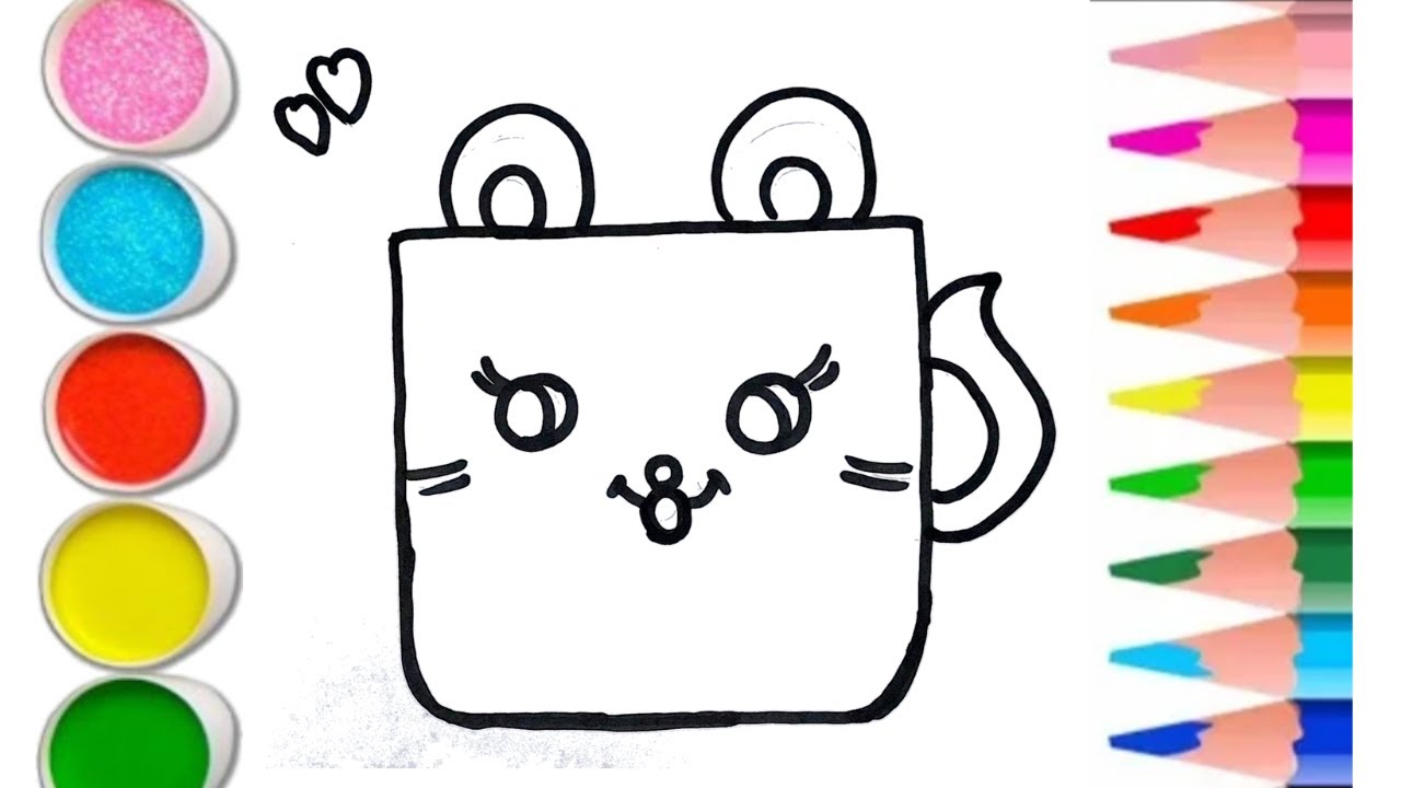 How to draw Coffee Cup step by step I Coffee Cup drawing easy for kids ...