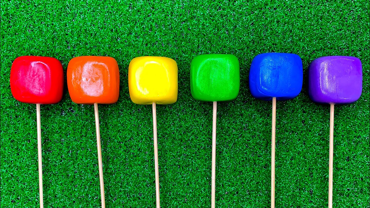 Clay Cracking ASMR video | How to clay cracking rainbow square 무지개 네모 ...