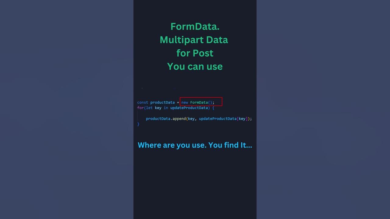 Multipart Data Post In React Shortvideo Coding Reactfrontend Coder Javascript Short Youtube