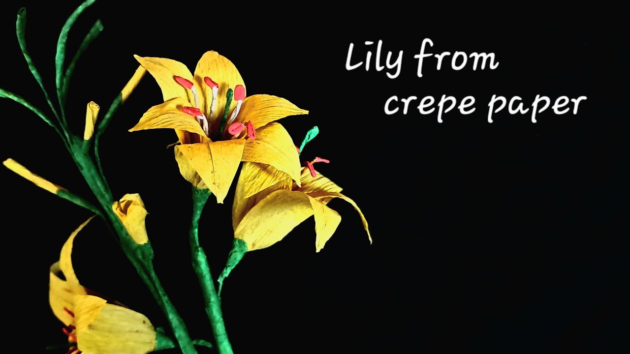 Making Lily flower from crepe paper @prithacreates - YouTube