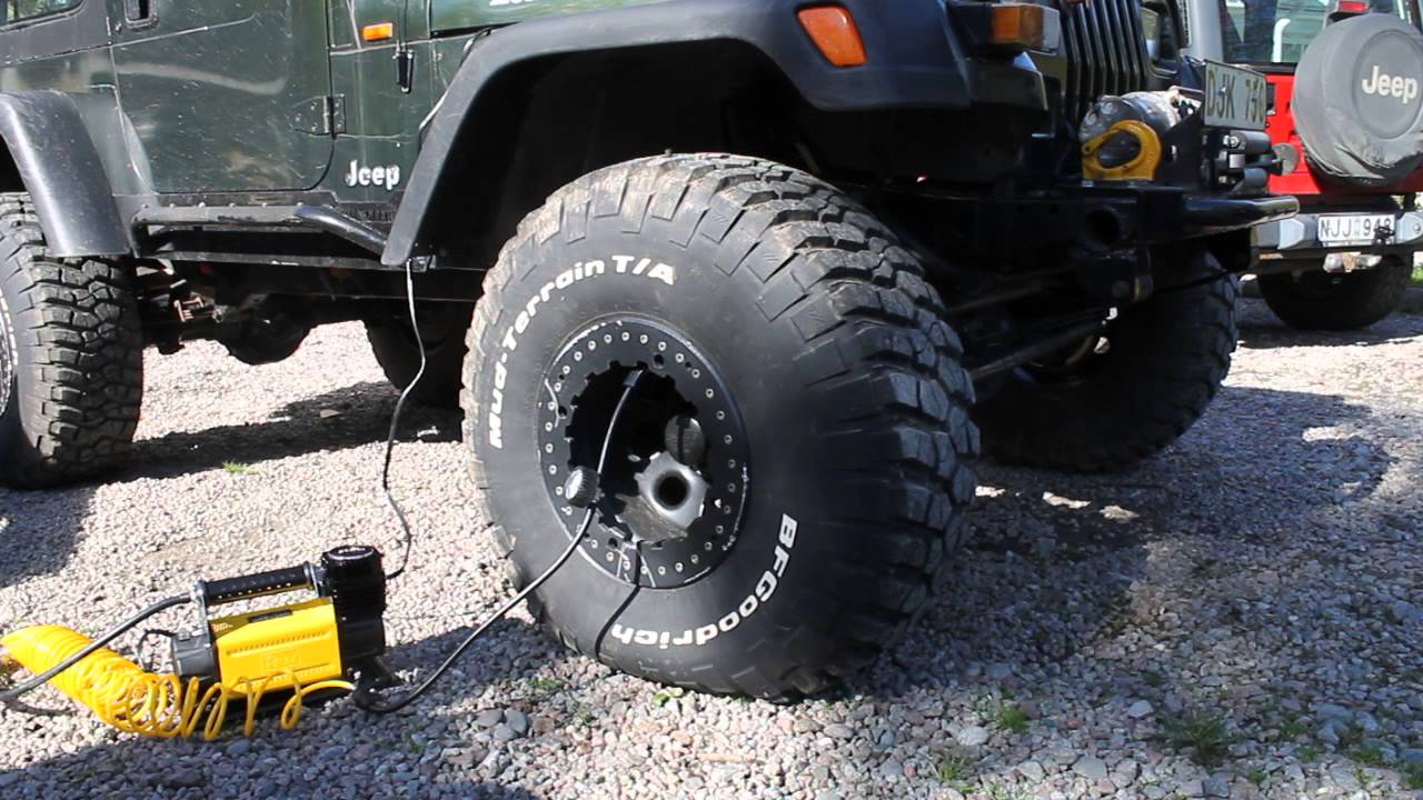 T-max kompressor test, fyller 35x12.5" däck - YouTube