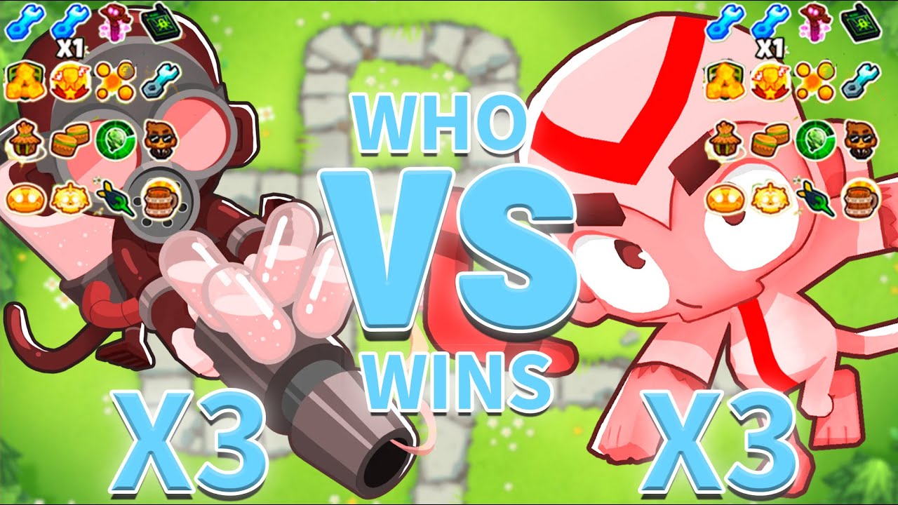 BTD 6 3 God Boosted Glue Gunner alternate path vs 3 God Boosted ...