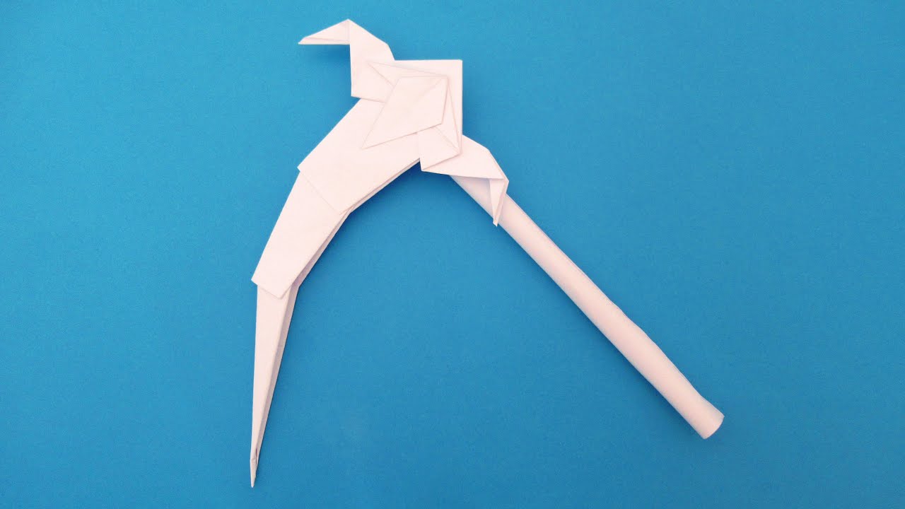 How to make a battle sickle/scythe from paper. Origami weapons. Paper ...