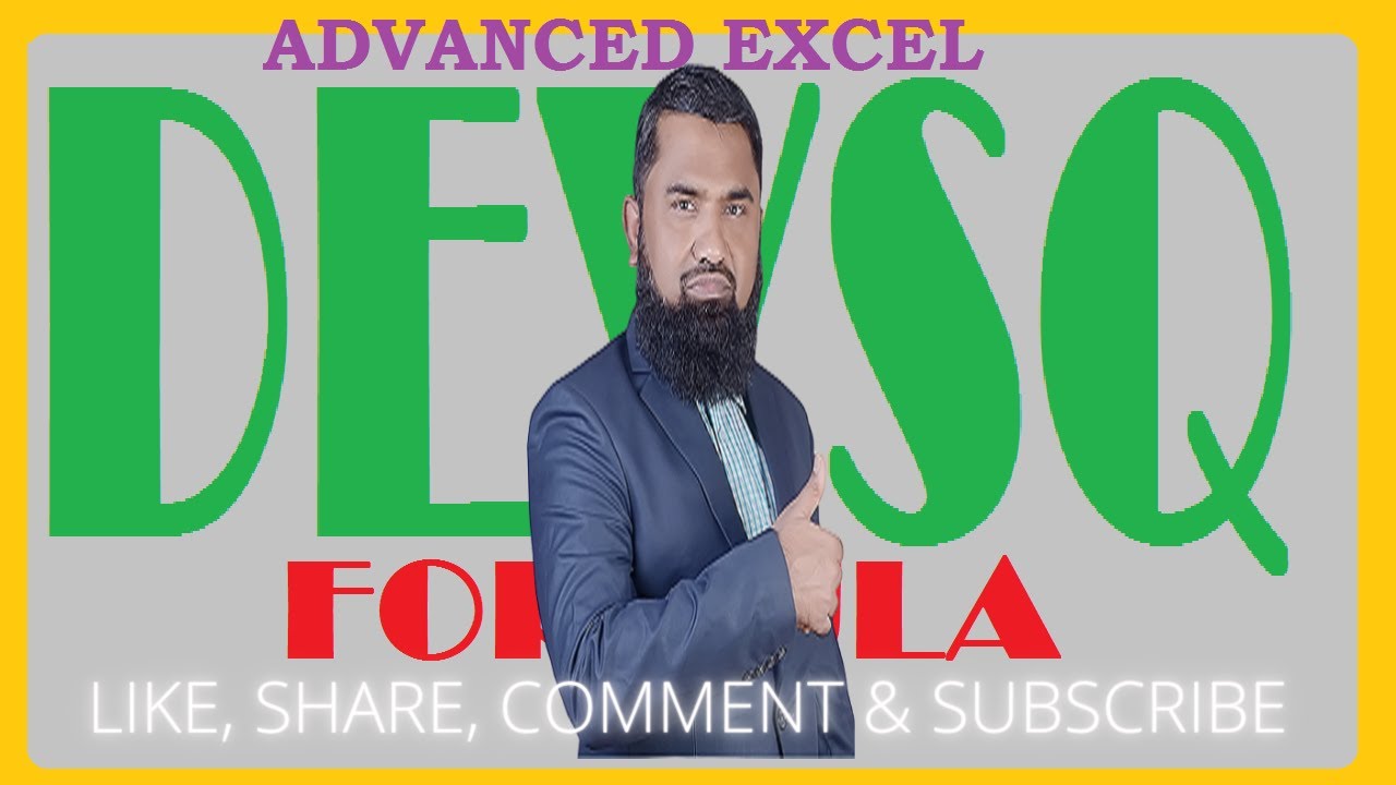 Devsq Function in Excel - YouTube