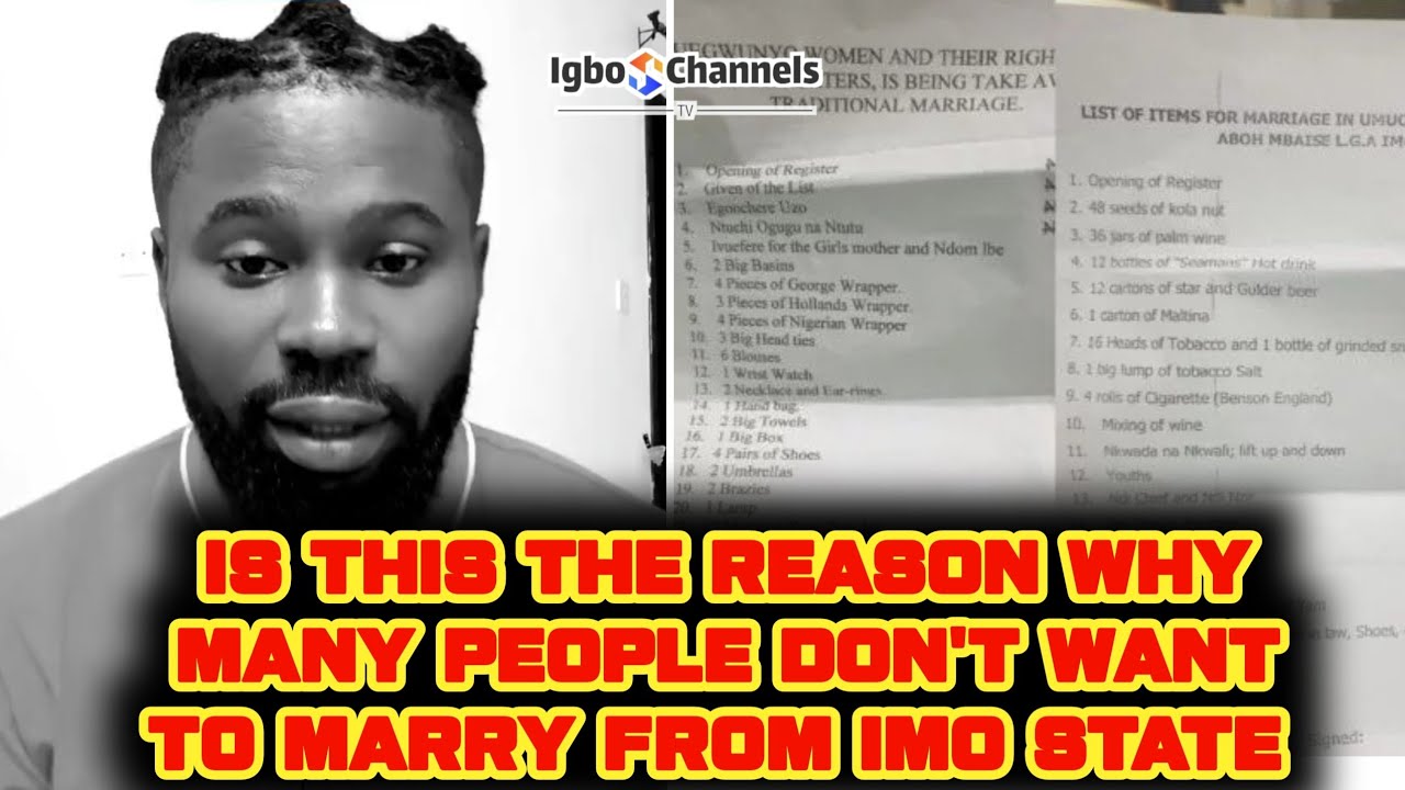 IS THIS THE REASON WHY MANY PEOPLE DON'T WANT TO MARRY FROM IMO STATE ...