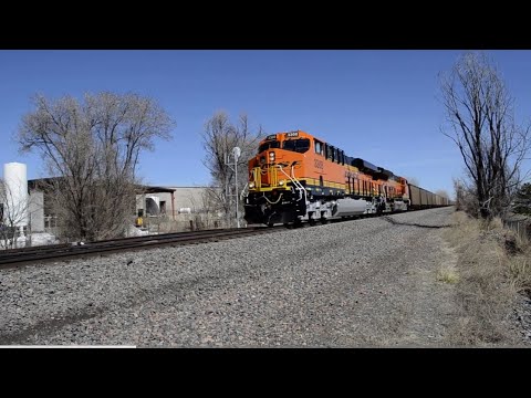 3/22/24 with coolest shiny new GEVO's Lead ES44C4 K5HL with dirty bay coal 1 ET44ACH, DPU 2 ...