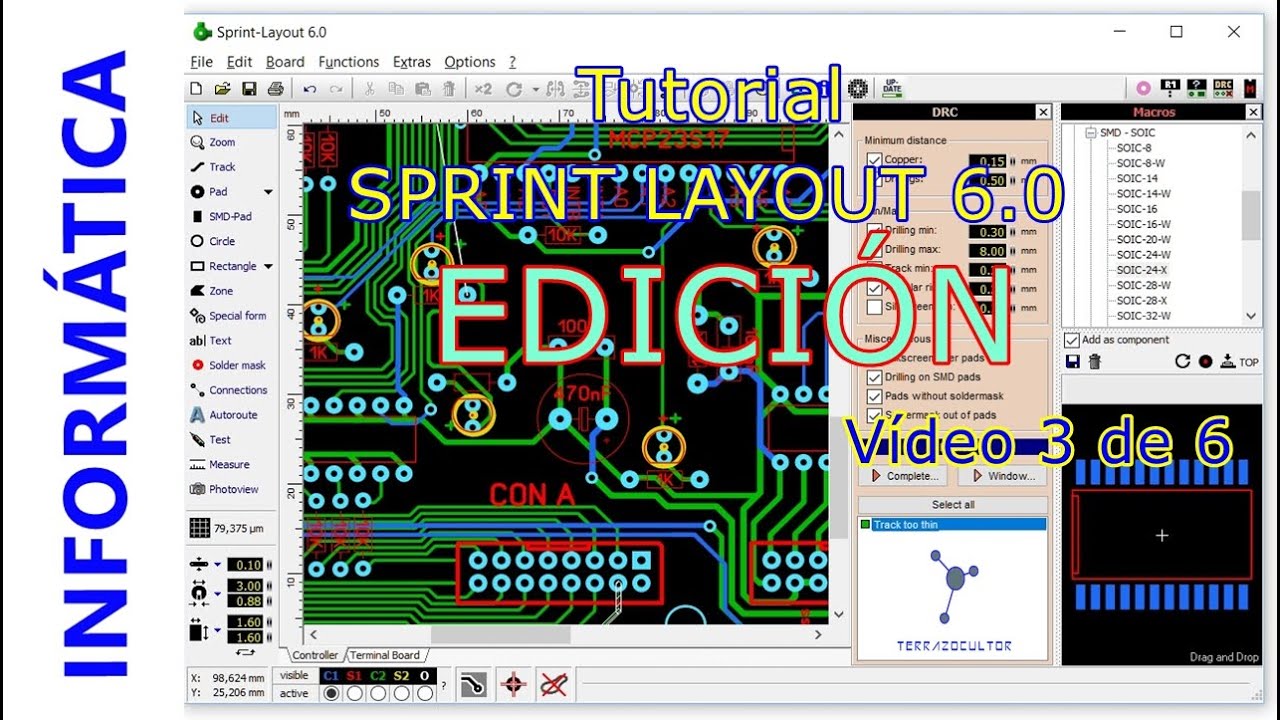 TEB parte 33 EDA Sprint Layout 6.0 Funciones de EDICION (3 de 6) - YouTube