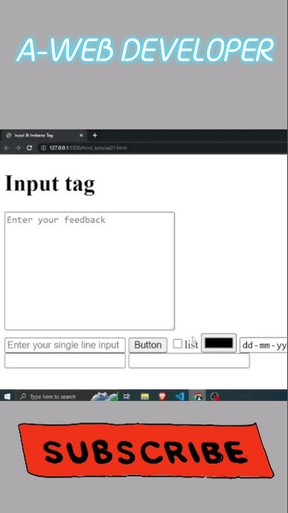 Different Input Types With Javascriptyatra Viral Youtubeshorts Youtube Shorts Html Aweb