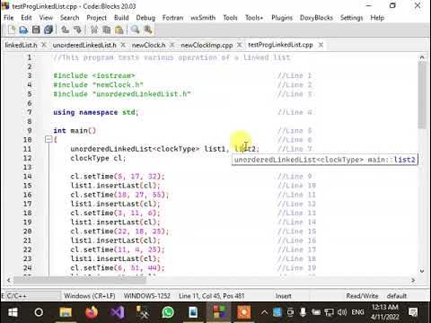 74 C++ CodeBlocks Linked List Unordered Linked List Part 4 - YouTube