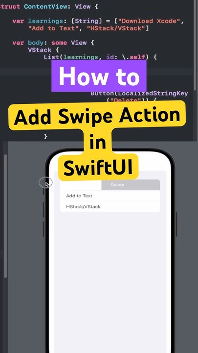 Add SwipeActions in SwiftUI - YouTube