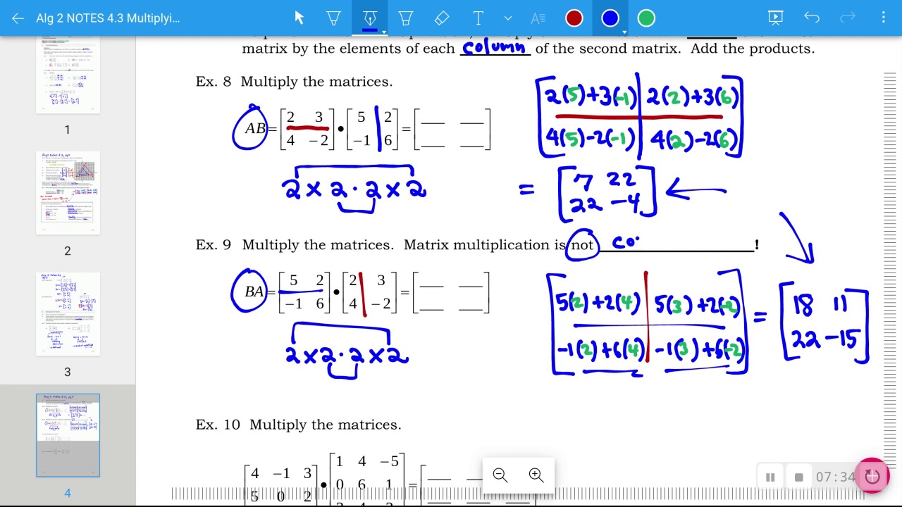 Alg 2 Notes 4.3 pg 4 - YouTube