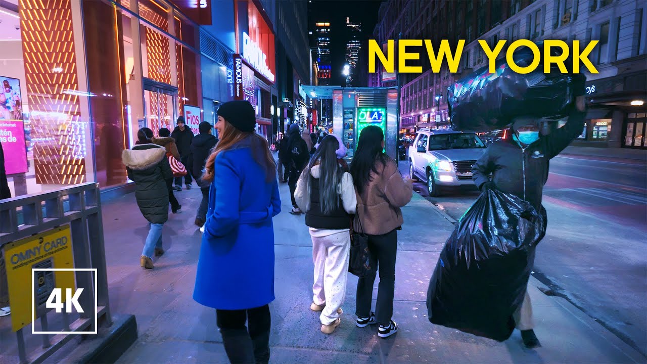 NEW YORK Night Walk - Relaxing Night Walk in Manhattan, NYC - YouTube