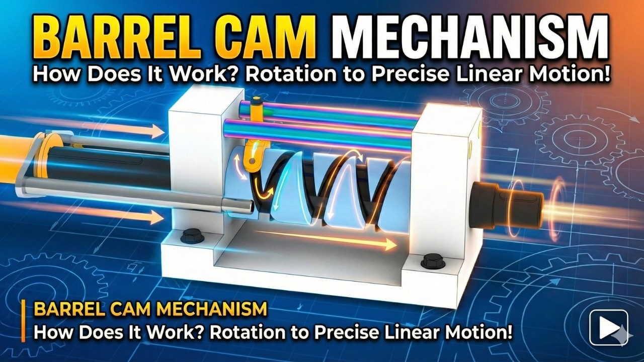 Barrel Cam Mechanism Explained | 3D Animation & Working Principle - YouTube