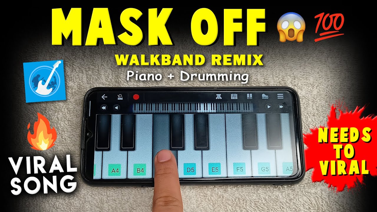Mask Off Song Walkband Remix | Viral Song | Piano + Drum | Music Lover ...