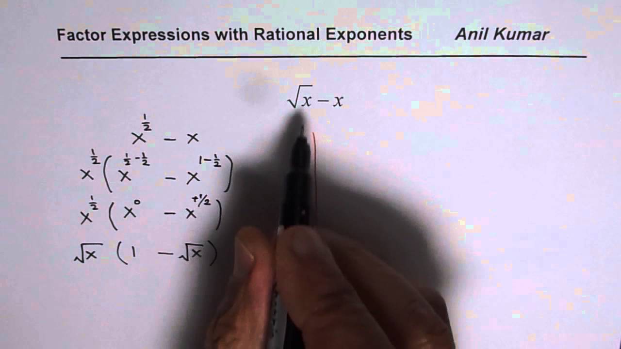 Factor Square Root X And X YouTube Factor Square Root X And X YouTube