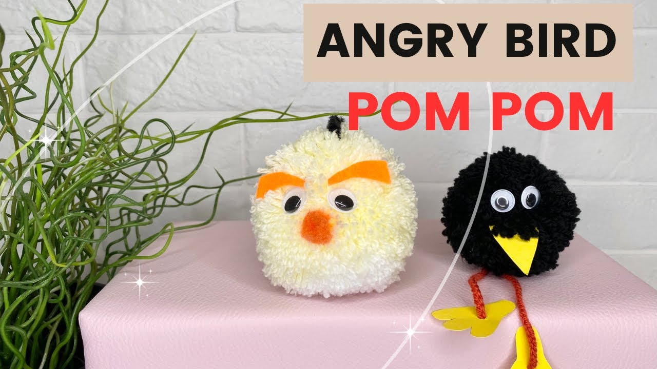 Super Easy Pom Pom Birds | Angry Birds | Clover Pom Pom Maker Tutorial ...