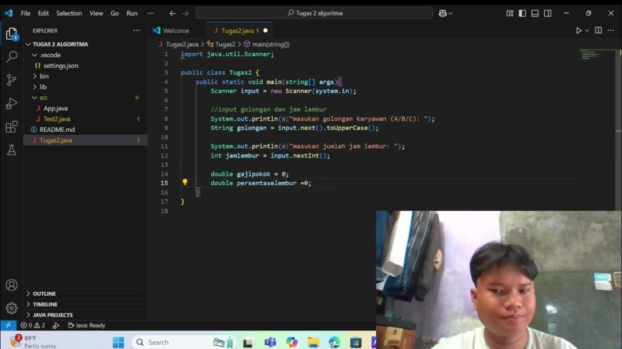 TUGAS 2 ALGORITMA DAN PEMROGRAMAN FATIN AHMAD QOTHRUNNADA - YouTube
