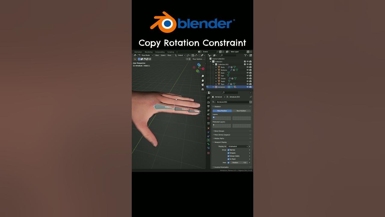 Blender Copy Rotation Constraint #shorts - YouTube