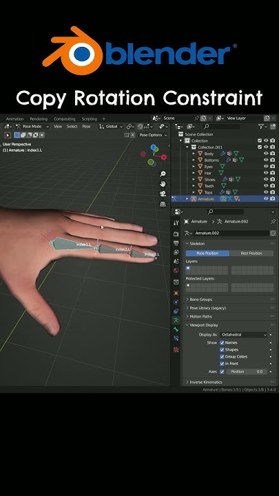 Blender Copy Rotation Constraint #shorts - YouTube