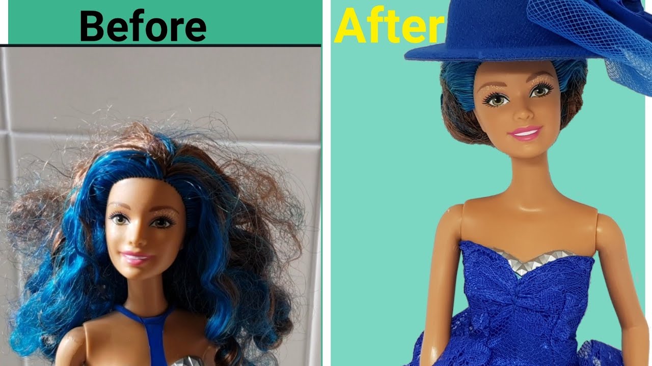 Barbie Doll Hair Makeover Transformation of Barbie. - YouTube