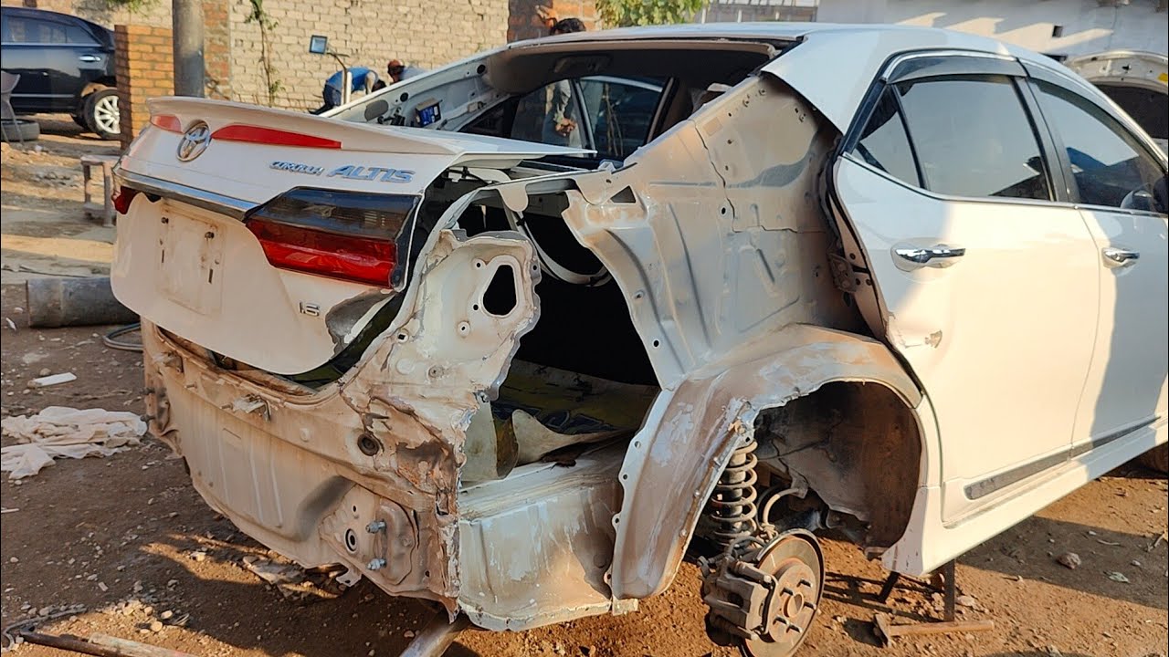 Toyota Corolla Rear Quarter Panel Replacment & denting - YouTube