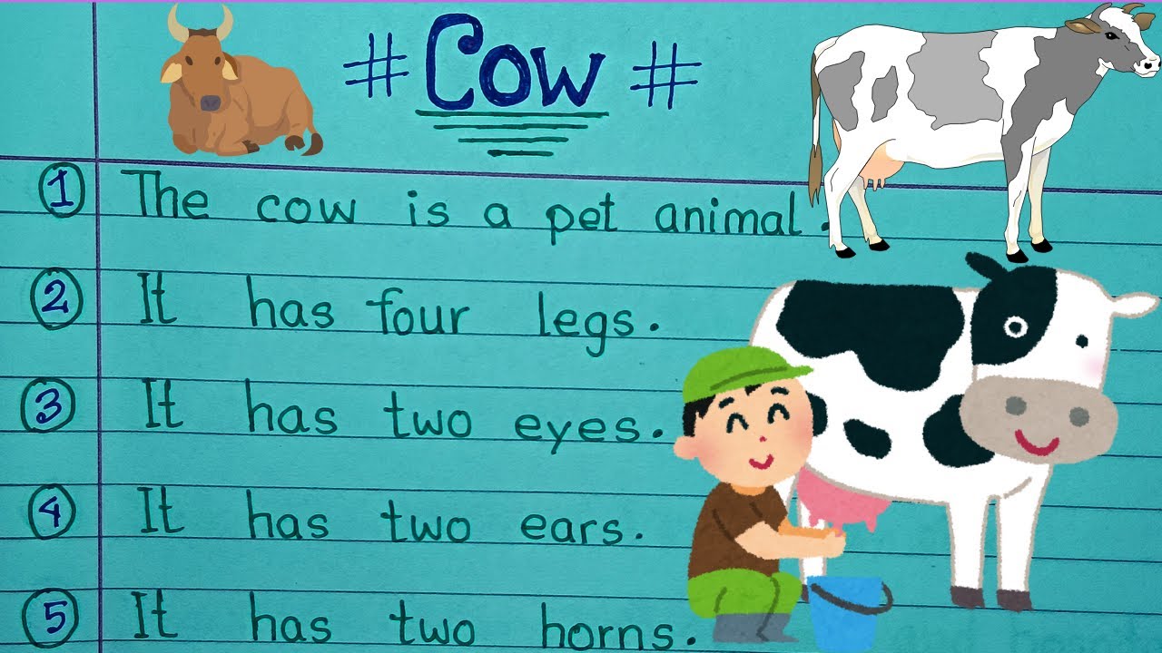 10 Lines On Cow In English | Cow Essay In English 10 lines writing ...