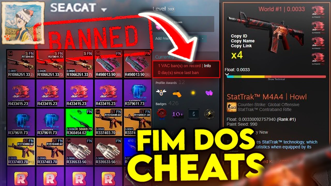CONTA com 25 MILHÕES de REAIS em SKINS é BANIDA por CHEAT! (valve ...