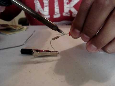 how to solder a led to a resistor - YouTube