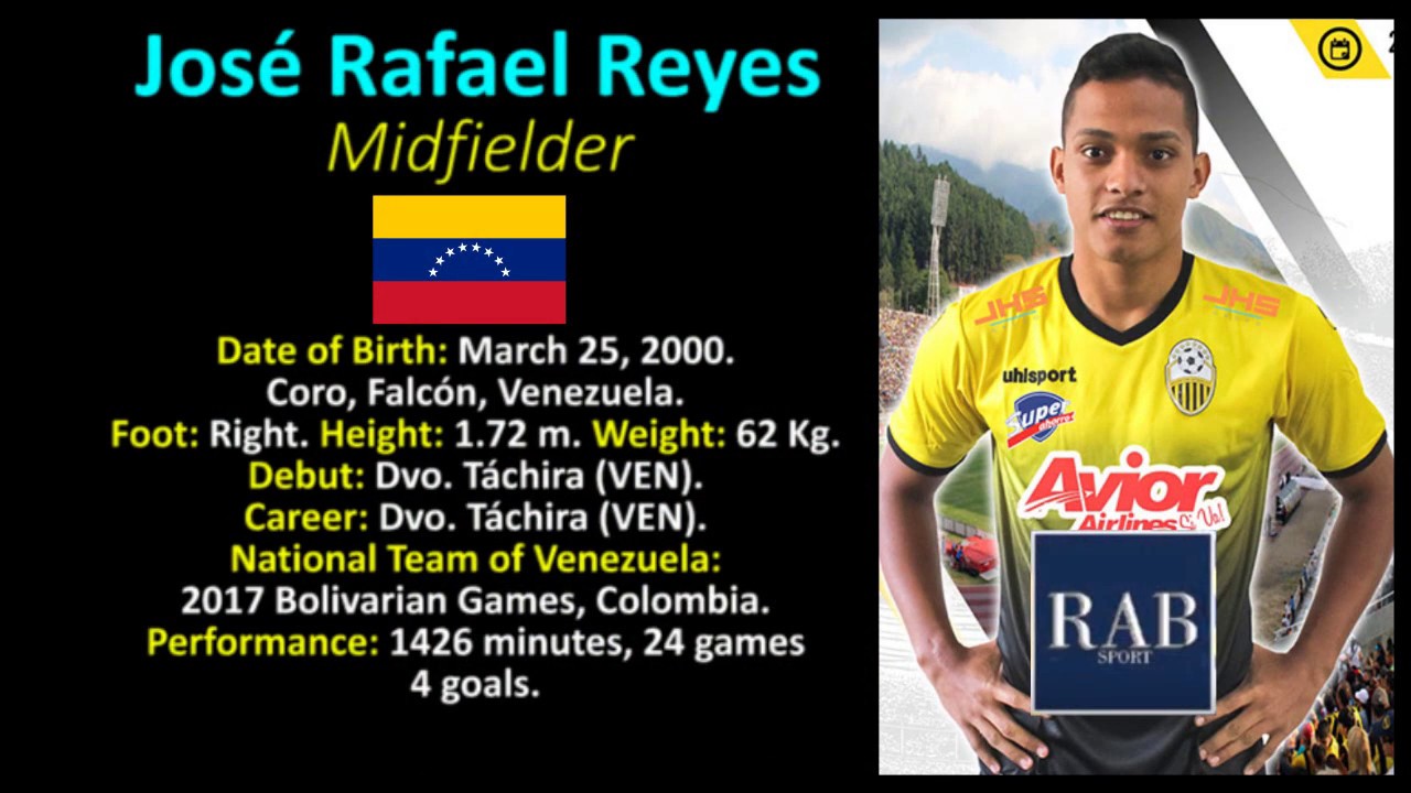 José Rafael Reyes - Midfielder - Venezuela. RAB SPORT - YouTube
