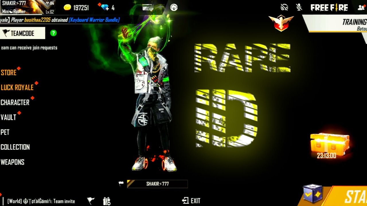 FREE FIRE RARE ID | BRAZIL FRIEND ID Realme 7 - YouTube