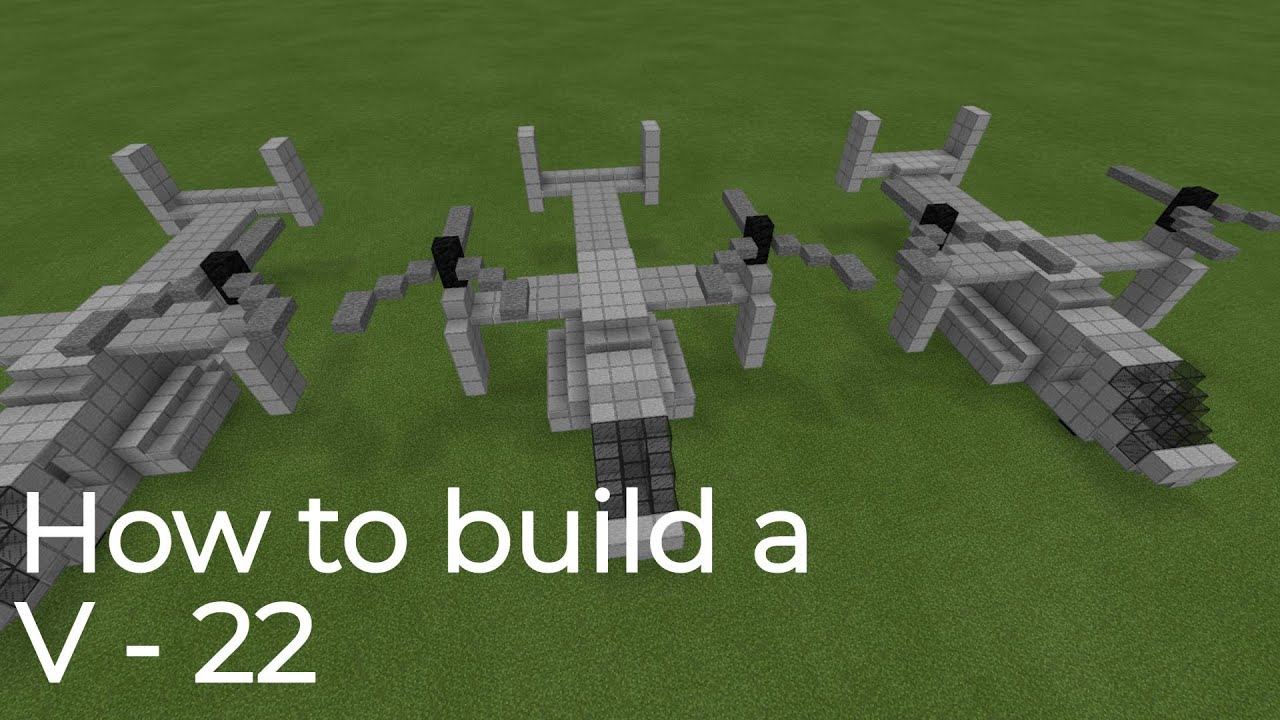 Minecraft tutorial - How to build V - 22 osprey ( simple & easy ) - YouTube